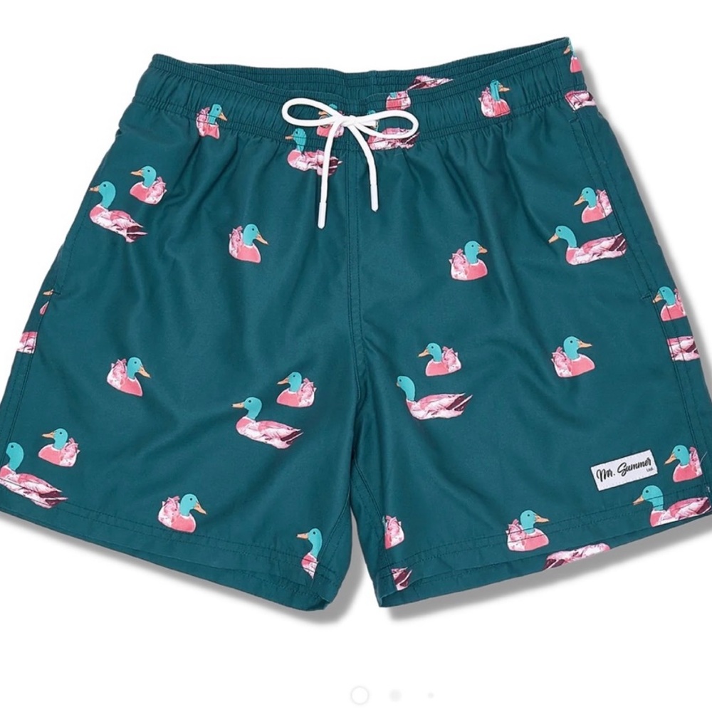 Mr. Summer The Drakes Mallard Duck Swim Trunks Shorts… - Gem